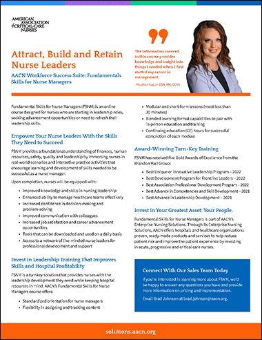 Fundamental Skills for Nurse Managers | AACN Solutions