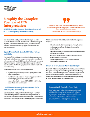 Essentials of ECG & Dysrhythmia Monitoring | AACN Solutions
